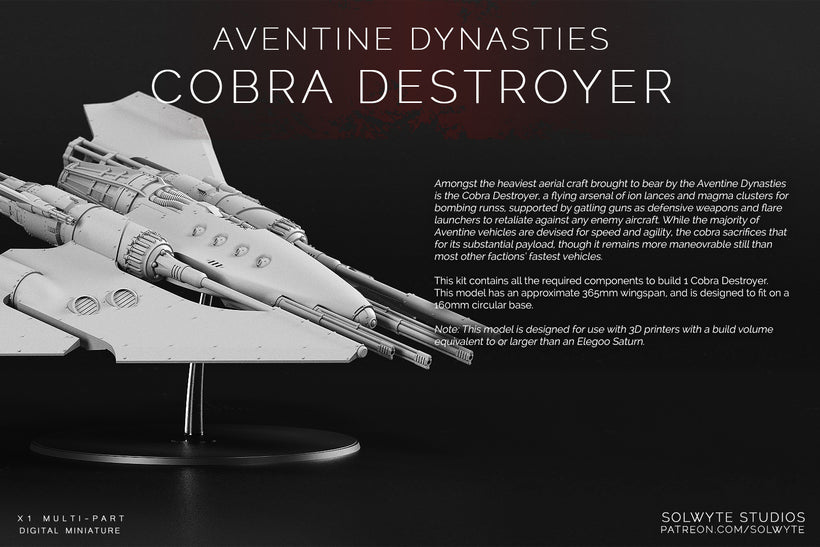 Aventine Dynasties - Cobra Destroyer Craft – Metal Oak Casting Studios