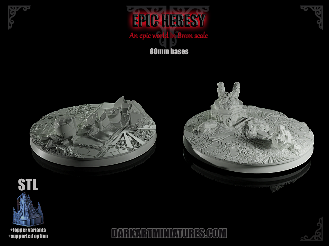 Epic Heresy - 80mm Round 6-8mm scale base toppers – Metal Oak Casting ...